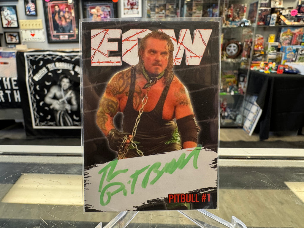 Pitbull Gary Wolfe signed ECW Wrestling Card – First Row Collectibles