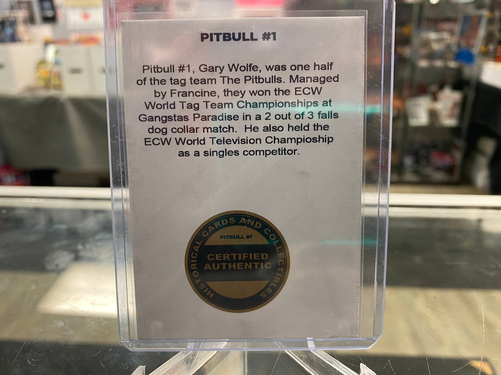 Pitbull Gary Wolf signed ECW Wrestling Card – First Row Collectibles