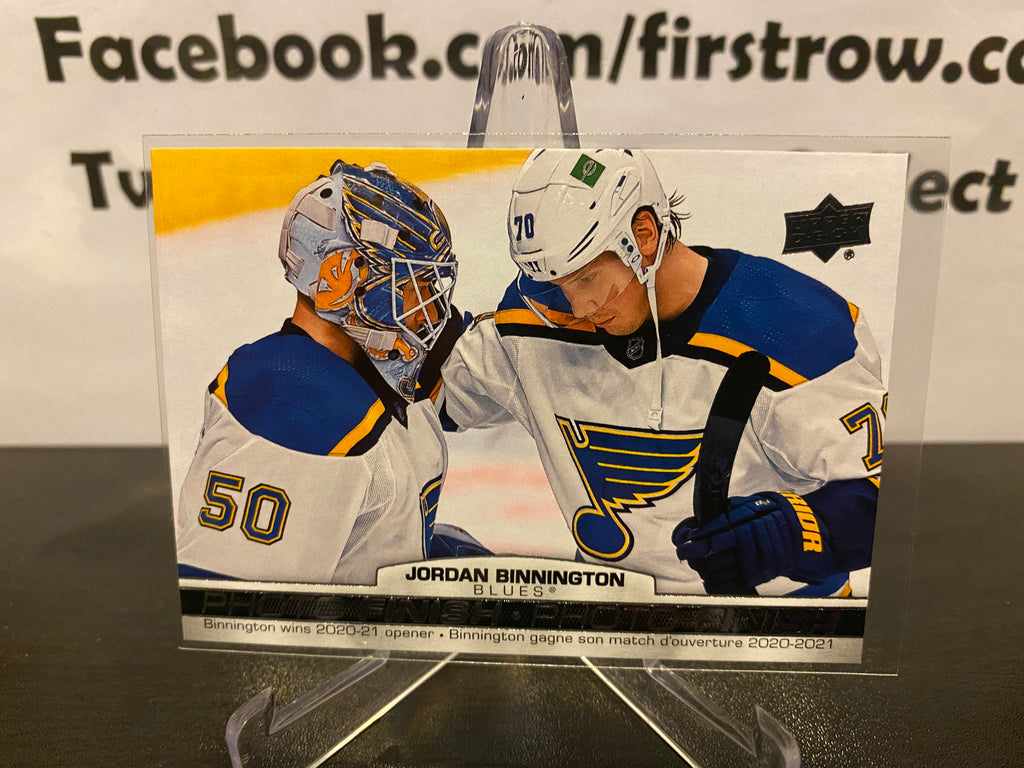 Jordan Binnington 2021-22 Upper Deck Tim Hortons Photo Finish PF-10 ...