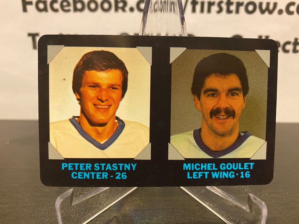 Peter Stastny & Michel Goulet 1985 7-11 Hockey Card – First Row ...