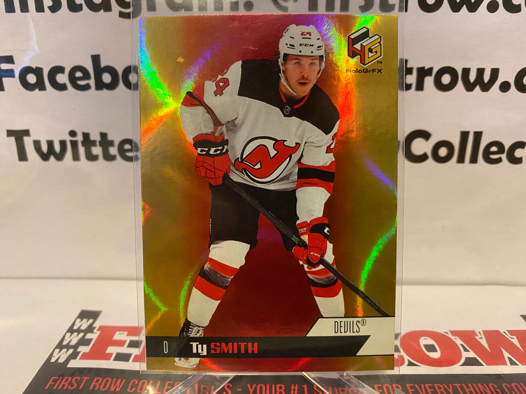 20-21 UD Extended HoloGrFX Gold HG-14 Ty Smith New Jersey Devils ...