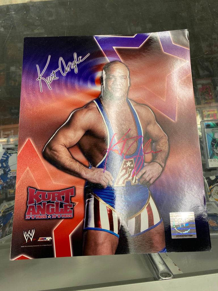 Kurt Angle signed WWE 8x10 Wrestling Photo – First Row Collectibles