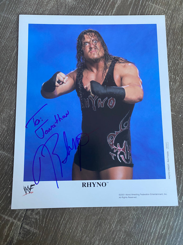 Rhyno signed WWE 8x10 Promo Photo WWF – First Row Collectibles