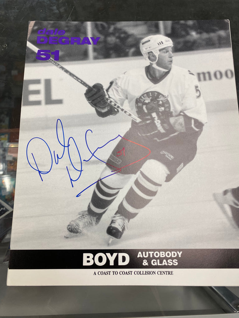 Dale DeGray signed Manitoba Moose 8x10 Lineup Card – First Row Collectibles